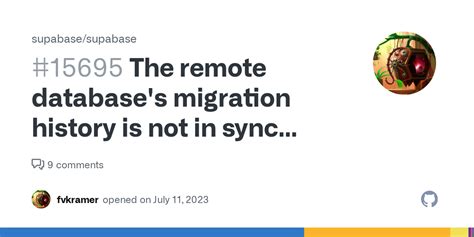 The Remote Databases Migration History Is Not In Sync With The Contents Of Supabasemigrations