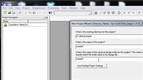 Dd01a Creating A Vhdl Project In Quartus Ii Youtube