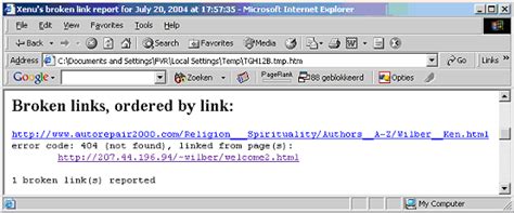 Checking Links With Xenu 2 Checking A Single Link