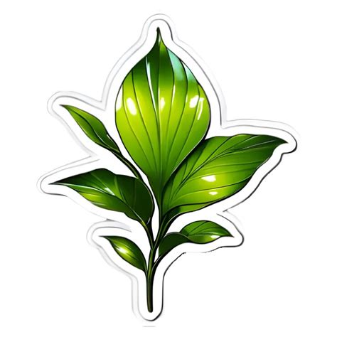 Beautiful Tiny Plant Sticker Isolated And Overlay On White Background For Background And