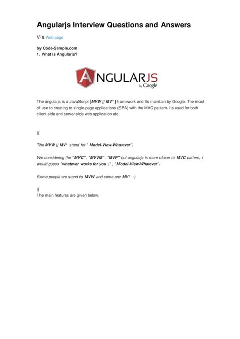 Angularjs Interview Questions And Answers Pdf