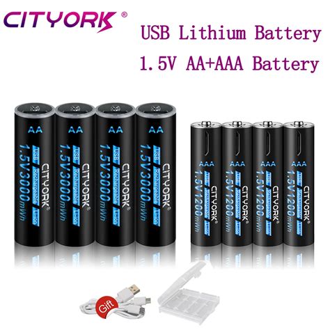 손전등 장난감용 충전식 리튬 이온 배터리 mp3 플레이어 usb 고속 충전 aa aaa 배터리 1 5v 3000mwh aa