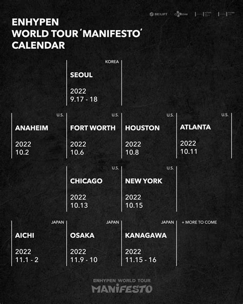 Enhypen Unveil Dates And Cities For Their 1st World Tour Manifesto