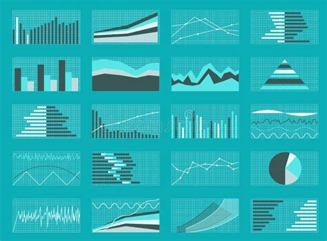 Set Of Graphs And Charts Data Statistic Informative Stock Vector Illustration Of Analytics