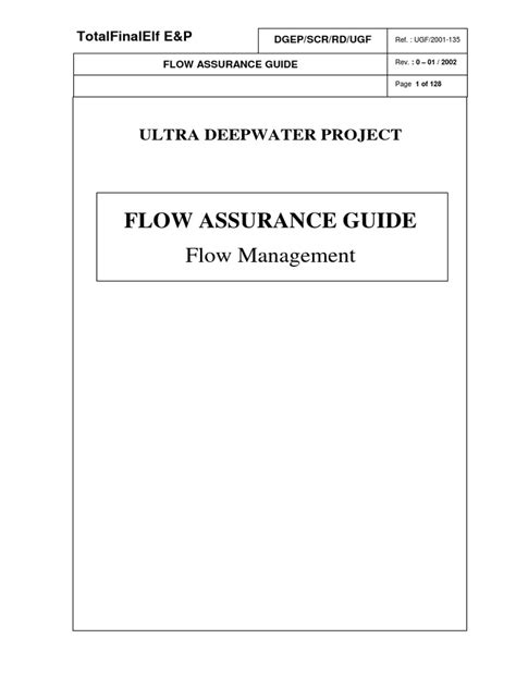 Ultra Deepwater Flow Assurance Guide Pdf Fluid Dynamics Chemical Engineering