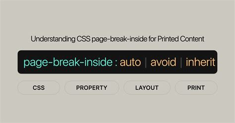 Understanding Css Page Break Inside For Printed Content