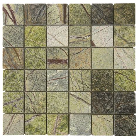 Forest Green Polished Marble Mosaic Qualis Ceramica Luxury Tile And