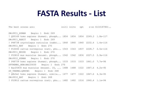 Fasta Steps Features Algorithm Result Etc Pptx