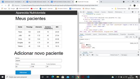 Bug No Botão Adicionar Javascript Programando Na Linguagem Da Web Alura Cursos Online De
