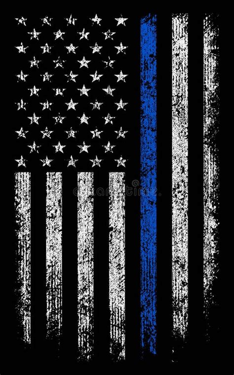 Thin Blue Line American Flag Wallpaper