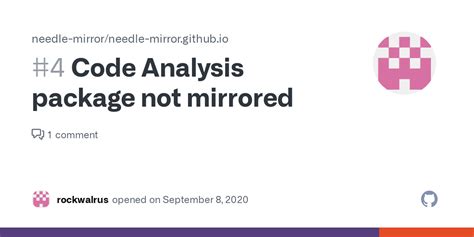 code analysis package not mirrored · issue 4 · needle mirror needle
