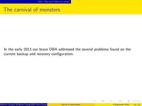 PostgreSQL Backup And Recovery With Large Databases PPT