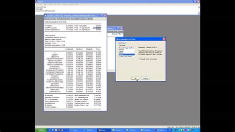Econ20110 Heteroskedasticity Detection In Eviews Youtube
