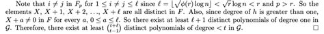 combinatorics lower bound on the number of distinct polynomials of