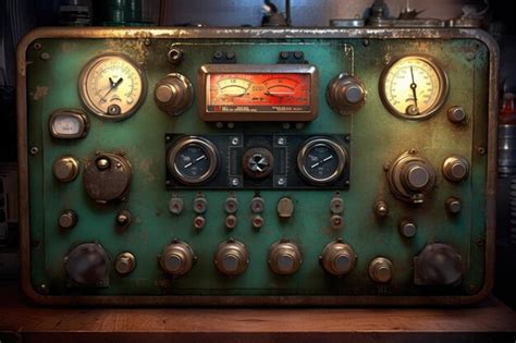 Premium Ai Image Control Panel With Illuminated Buttons And Gauges Created With Generative Ai