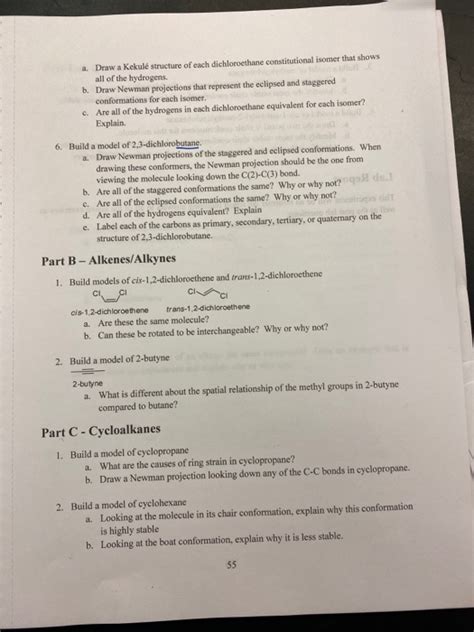 Solved A Draw A Kekulé Structure Of Each Dichloroethane