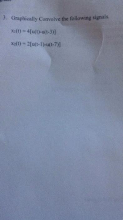 Solved 1 Mathematically Convolve The Following Two Signals