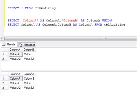 sql can i return all columns as rows and their values in the second