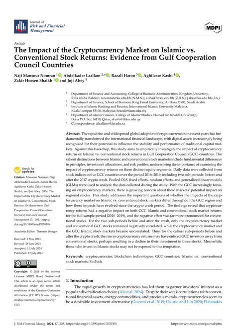 Pdf The Impact Of The Cryptocurrency Market On Islamic Vs Conventional Stock Returns