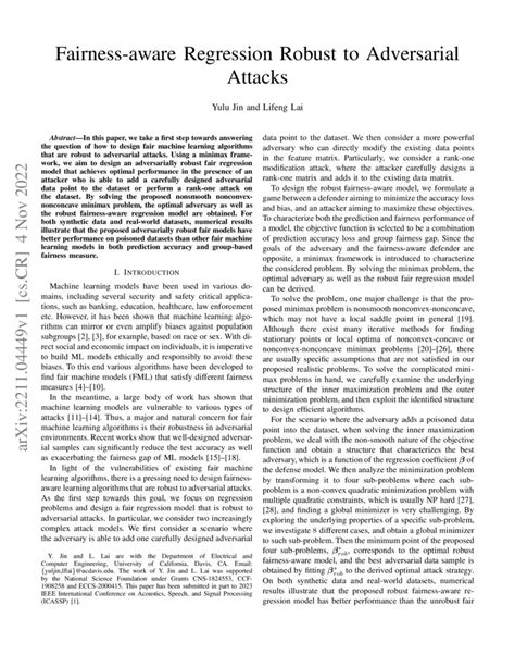 Fairness Aware Regression Robust To Adversarial Attacks Deepai