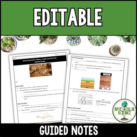 Index Fossils Presentation And Guided Notes Spectacular Science