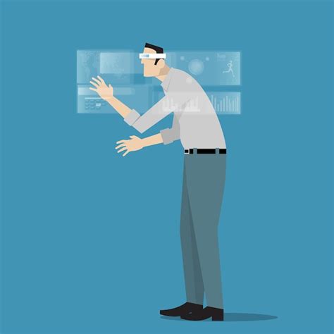 Premium Vector Man Wearing Virtual Reality Glasses