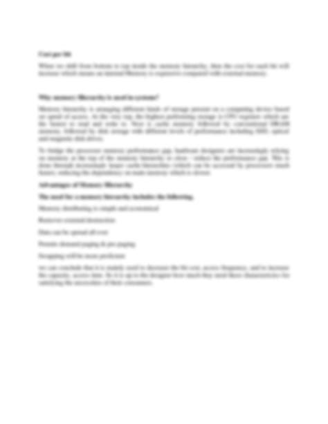 SOLUTION Memory Hierarchy Technology Studypool