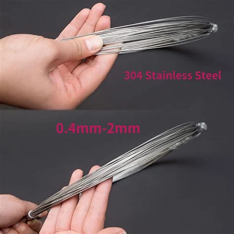 304 스테인레스 스틸 와이어 직경 04 20mm 길이 1m3m5m10m 와이어 단일 밝은 스틸 와이어 코드 라인 Rustproof 수제 Diy