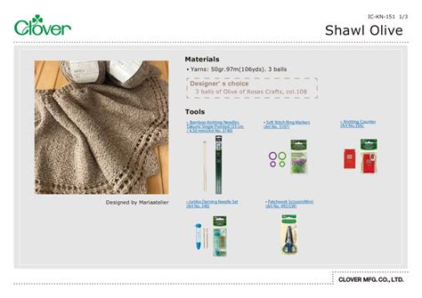 Shawl Olive Knitting Projects Clover