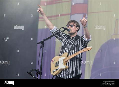 Berlin Germany 1009 2017 British Band Django Django Perform At The Lollapalooza Festival In