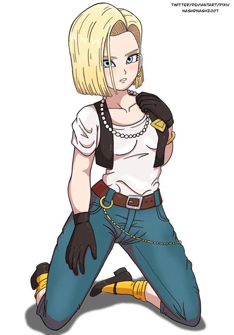 Android 18 Cute Pose Cell Saga Outfit By Nashdnash2007 On Deviantart