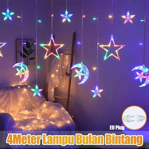 Jual Anbolt Lampu Natal Led Hias Meter Lampu Tirai Bintang Lampu Kelap Kelip Warna Warni Lampu