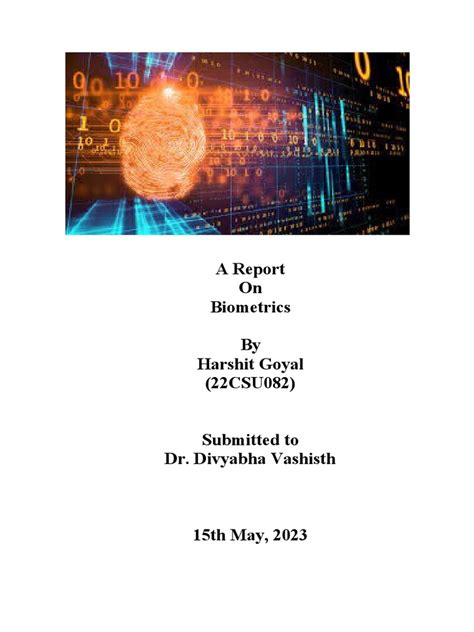 Biometrics 1 Pdf Biometrics Authentication