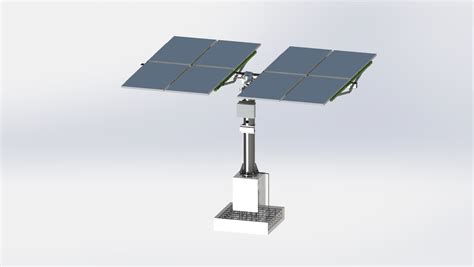 光伏双轴跟踪器sw21可编辑 SOLIDWORKS 2021 模型图纸下载 懒石网