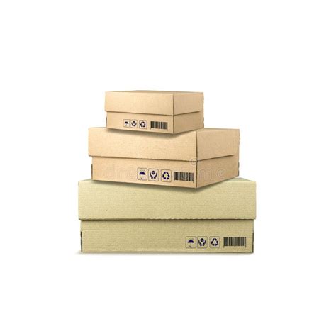 Three Stacked Boxes With Specifically Marked Fragile Stock Image