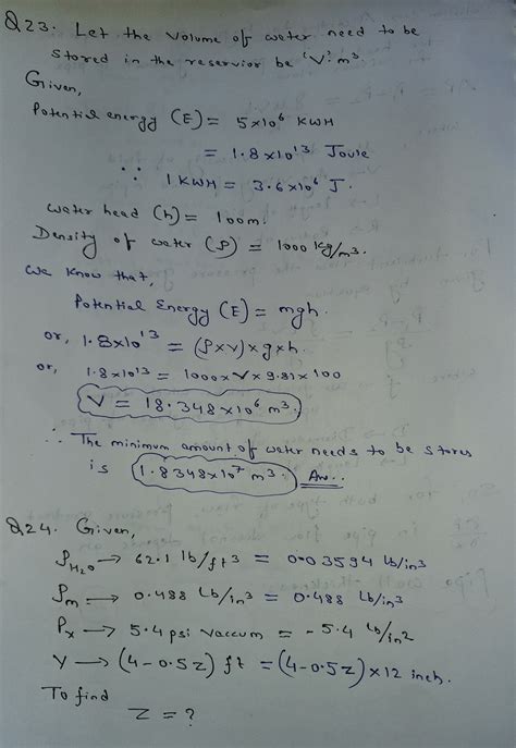 [solved] 23 And 24 23 In Fig Below Determine The Minimum Amount Of Water Course Hero