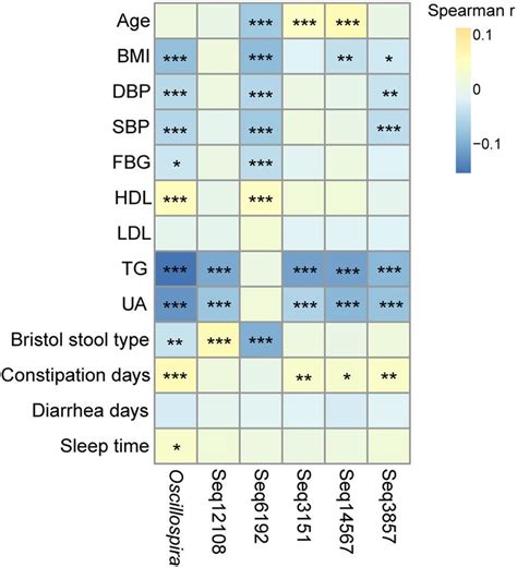 Heatmap Of Spearman Correlation Coefficients Summarizing Associations