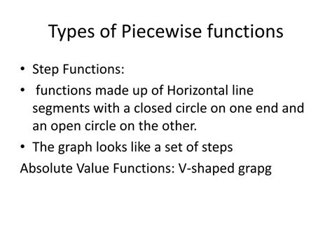 PPT Types Of Piecewise Functions PowerPoint Presentation Free Download ID 9159879