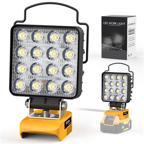Ecarke Cordless Portable Led Work Light For Dewalt 20v Max Rechargeable