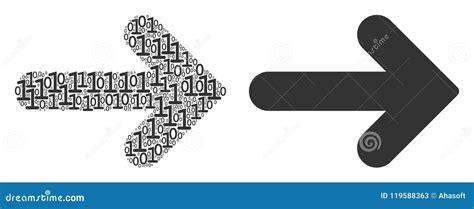right arrow composition of binary digits stock vector illustration of