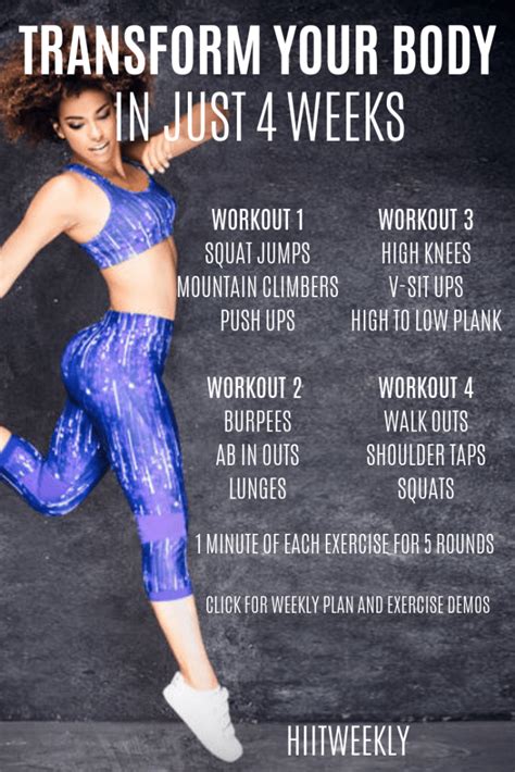 4 Week Workout Plan For Beginners No Equipment Needed Workout Plan