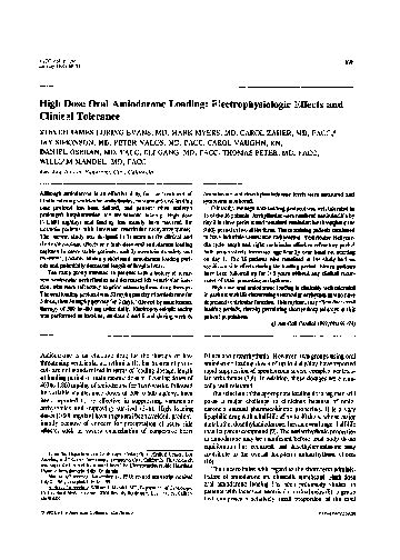 Pdf High Dose Oral Amiodarone Loading Electrophysiologic Effects And Clinical Tolerance