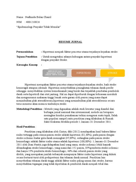 Nadhinda Bc Resume Jurnal Stroke Dan Anemia Pdf