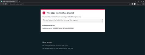 Sporadic Errors This Edge Function Has Crashed The Deployment
