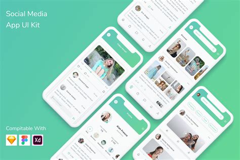 Social Media App Ui Kit App Templates ~ Creative Market
