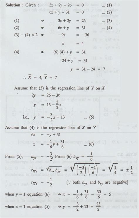 Regression Example Solved Problems Two Dimensional Random Variables