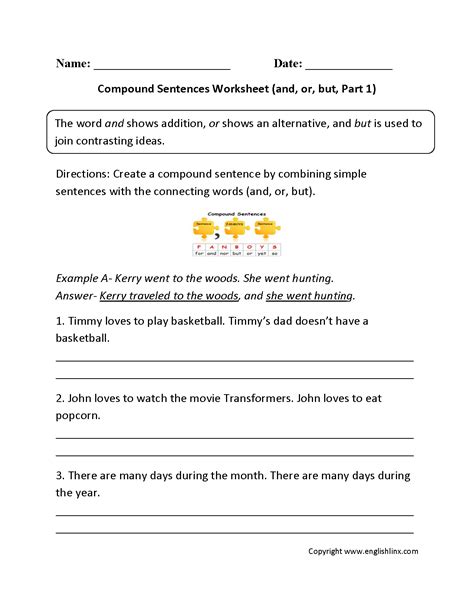 Simple Compound Complex Sentences Worksheets