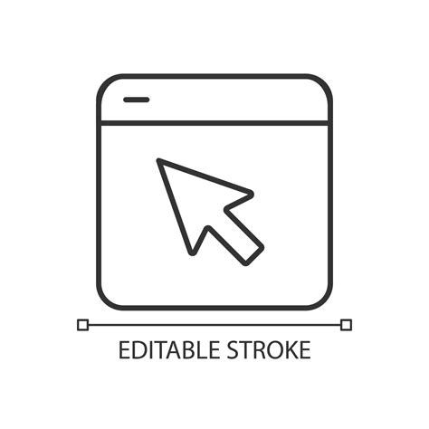 Mouse Pointer On Browser Window Linear Icon Call To Action Kind Of Website Improve User