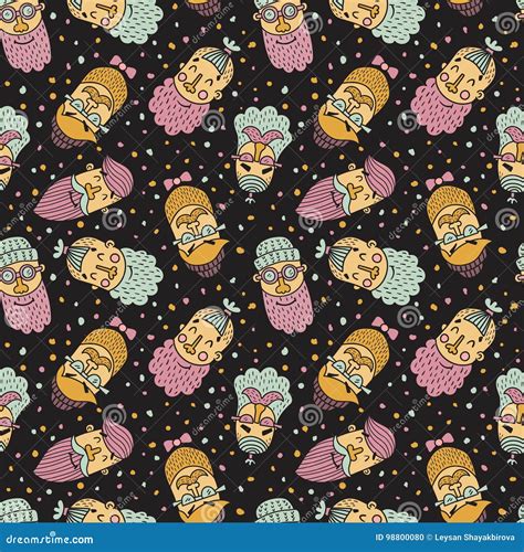 Hipsters Pattern Stock Vector Illustration Of Doodle 98800080