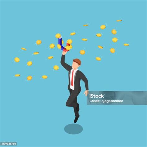 돈 동전을 유치하기 위해 자석을 들고 아이소 메트릭 사업가 등측투영법에 대한 스톡 벡터 아트 및 기타 이미지 등측투영법 자석 1위 Istock